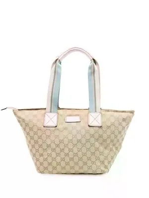 Gucci Gg Canvas Web Tote Bag - Brown