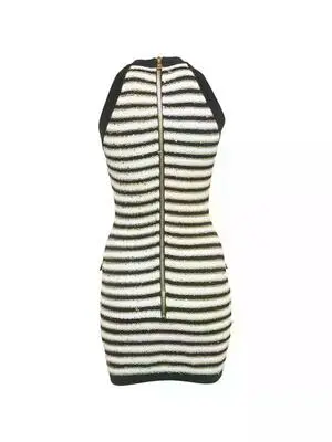 Balmain Striped Buttoned Mini Dress