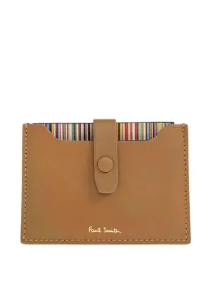 Paul Smith Snap-button-closure Striped-detail Card Holder - Brown