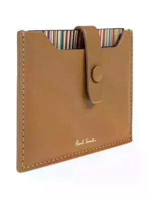 Paul Smith Snap-button-closure Striped-detail Card Holder - Brown