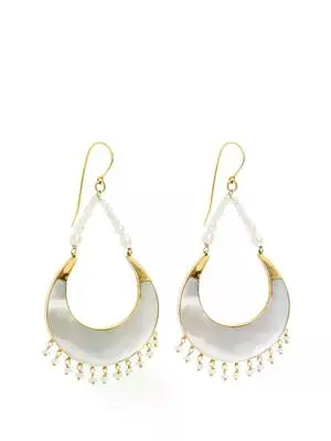 FREYA ROSE Warrioress Luna Mother-of-pearl Earrings - Gold