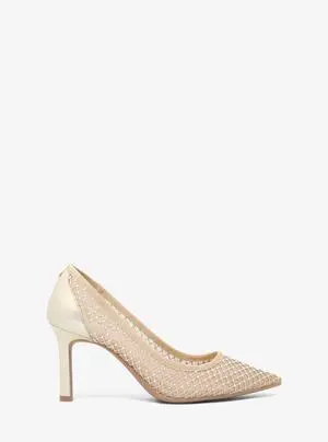Michael Kors Willa Embellished Mesh Pumps - Gold