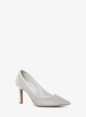 Michael Kors Willa Embellished Mesh Pumps - Silver