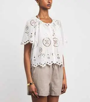 Matteau Cotton Broderie Anglaise Blouse - White