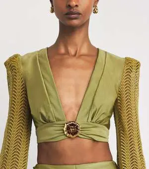 PatBO Gemstone-detail Crop Top