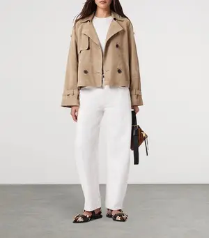 ALLSAINTS Suede Reed Trench Jacket - Brown