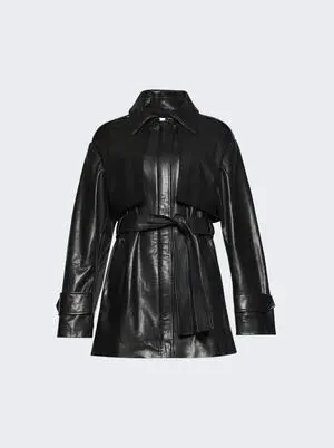 Nour Hammour Priya Sculpted Leather Jacket