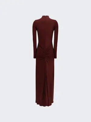 ALAÃA Draped Long Sleeve Dress