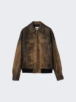 Miu Miu Waxed Suede Leather Jacket