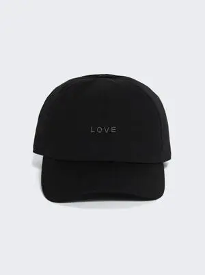 Rick Owens Love Embroidered Baseball Cap - Black