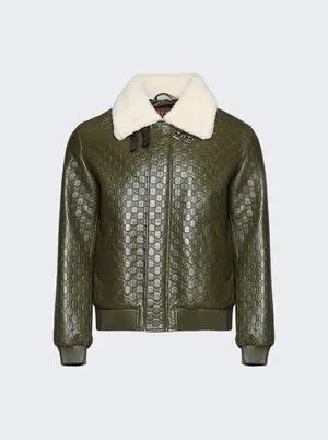 Gucci Gg Embossed Bonded Leather Bomber