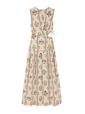 AGUA BENDITA Otoño Andes Embellished Printed Midi Dress
