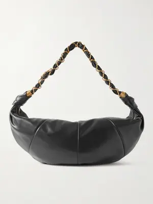 Saint Laurent Amalia Leather Shoulder Bag - Black