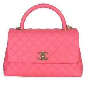 Chanel Coco Top Handle Flap Bag - Pink