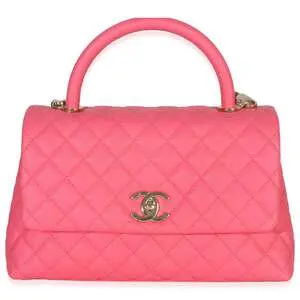 Chanel Coco Top Handle Flap Bag - Pink
