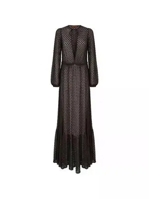 Missoni Tie-neck Maxi Beach Dress - Brown