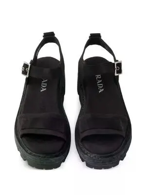 Prada Canvas Sandals With Antiqued Effect - Black