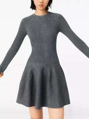 Maje Ribbed Knit Mini Dress With Detachable Beaded Collar