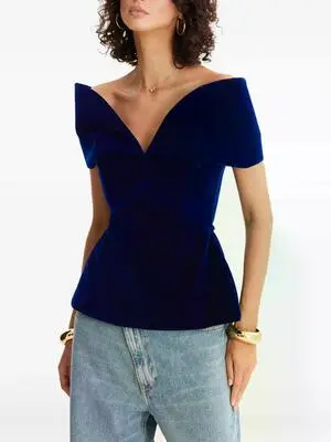 MOOS STUDIO Royal V-neck Blouse - Blue