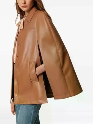 TWINSET Faux Leather Cape Jacket