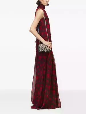 Alexander McQueen Skull-print High-neck Maxi Dress