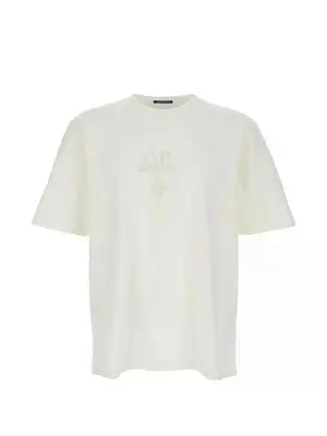 C.P. COMPANY Logo-embroidered T-shirt - Neutrals