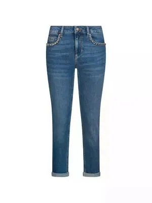 Liu Jo Turn-up Hem Embellished Skinny Jeans