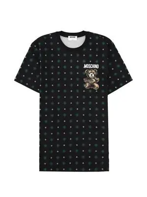 Moschino Polo Bear Pattern T-shirt - Black