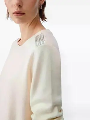 Liu Jo Beaded Crew-neck Sweater - Neutrals