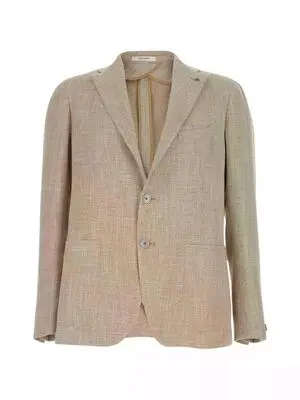 Tagliatore Herringbone Button Jacket - Neutrals