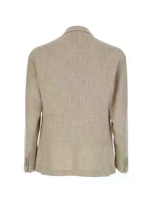 Tagliatore Herringbone Button Jacket - Neutrals