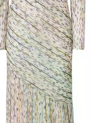 Missoni Pleated Long-sleeved Maxi Dress