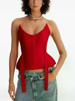 MOOS STUDIO Tie-detail Top - Red