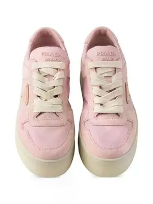 Prada Downtown Bold Re-nylon And Suede Sneakers