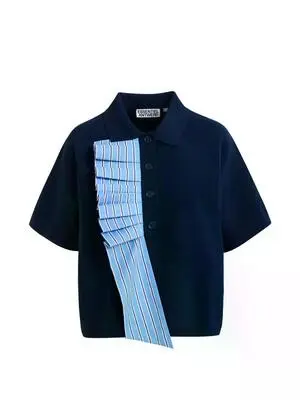 Essentiel Antwerp Ruffled-trim Polo Top