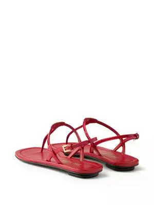 Prada Patent Leather Thong Sandals - Red