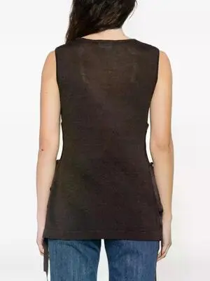 P.a.r.o.s.h Knitted Vest With Side Ties - Brown