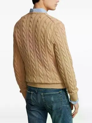 Polo Ralph Lauren Cable-knit Logo-embroidered Sweater