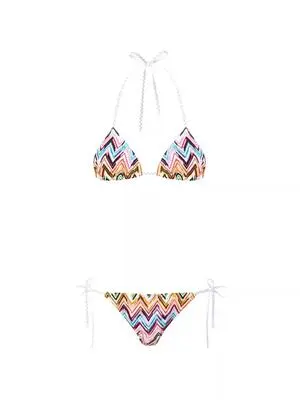 Missoni Zigzag-Pattern Bikini Set Pink
