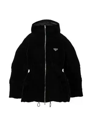 Prada Velvet Puffer Jacket - Black