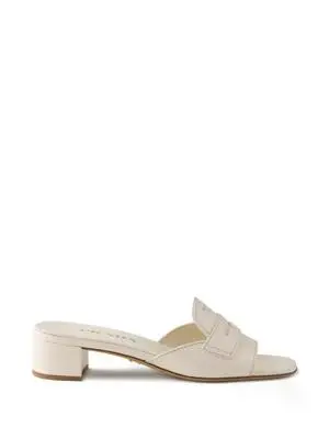Prada Leather Sandals - Neutrals
