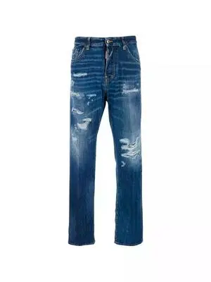 Dsquared2 Distressed Straight Leg Jeans