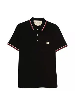 Valentino Garavani Cotton Piqué Polo Shirt With Vlogo Patch