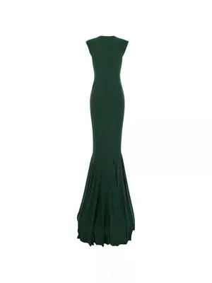 Norma Kamali V-neck Ruched Gown
