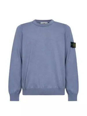 Stone Island Logo-patch Crew-neck Sweatshirt - Blue
