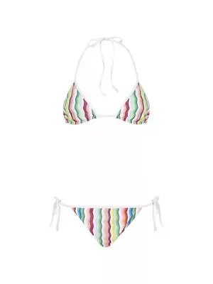 Missoni Striped Tie-side Bikini - White