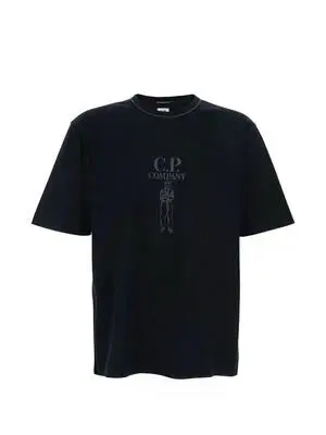 C.P. COMPANY Logo-embroidered T-shirt - Black