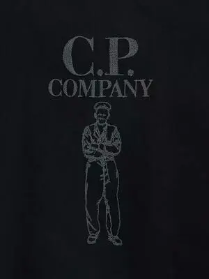 C.P. COMPANY Logo-embroidered T-shirt - Black