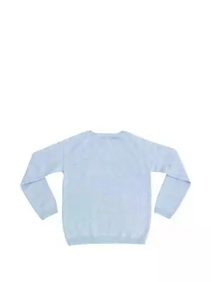 Lingua Franca Naples Embroidered Crewneck Sweater