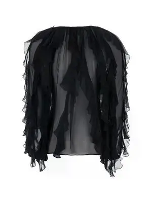 Momoni Canela Ruffled Blouse - Black